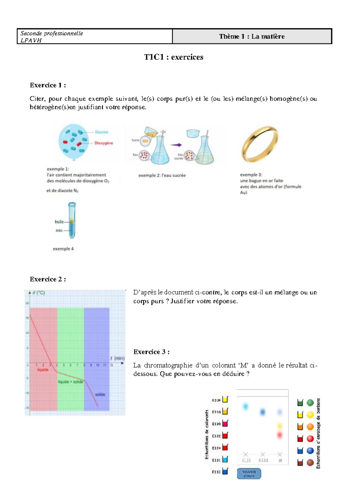 T1C1 Exercices - Physique-chimie - Seconde professionnelle LPAVH Thème ...