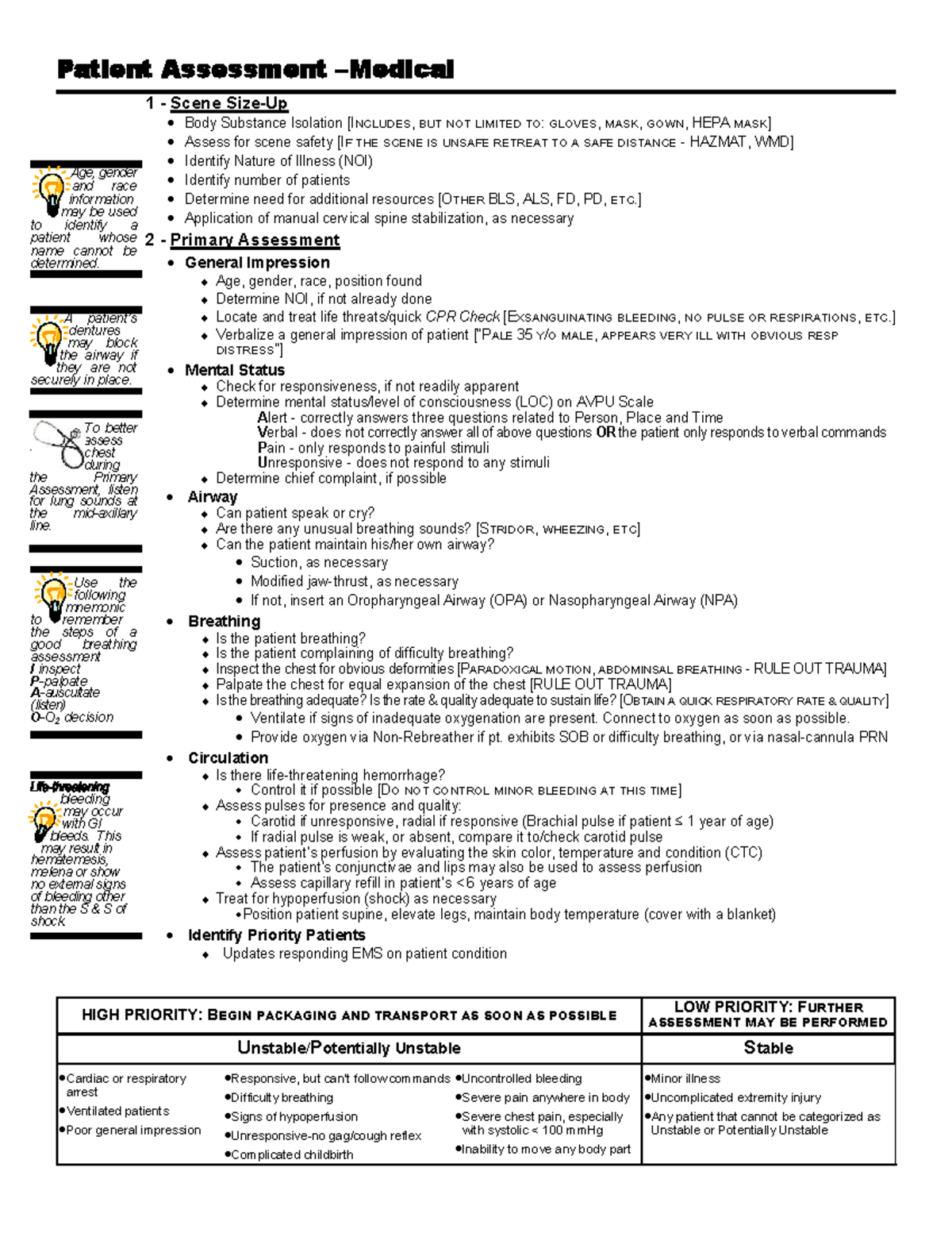 Patient Assessment 1: Scene Safety & Body Substance Isolation ...