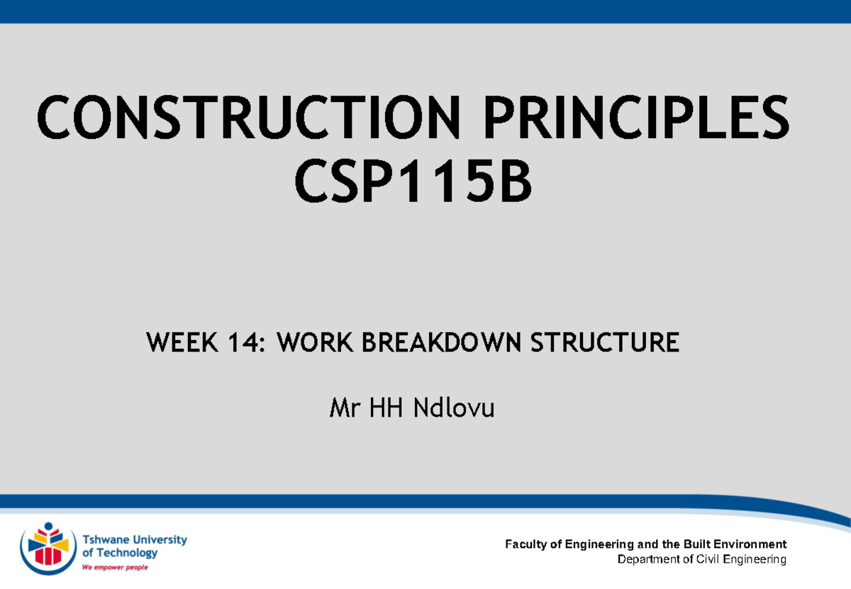 CSP115B Final Exam Notes: Work Breakdown Structure (WBS) Principles ...