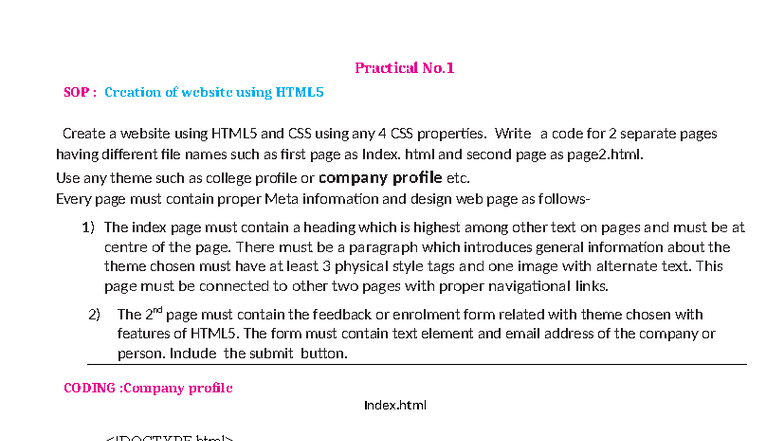 Practical SOPs for Web Development: HTML5 & CSS Techniques - Studocu