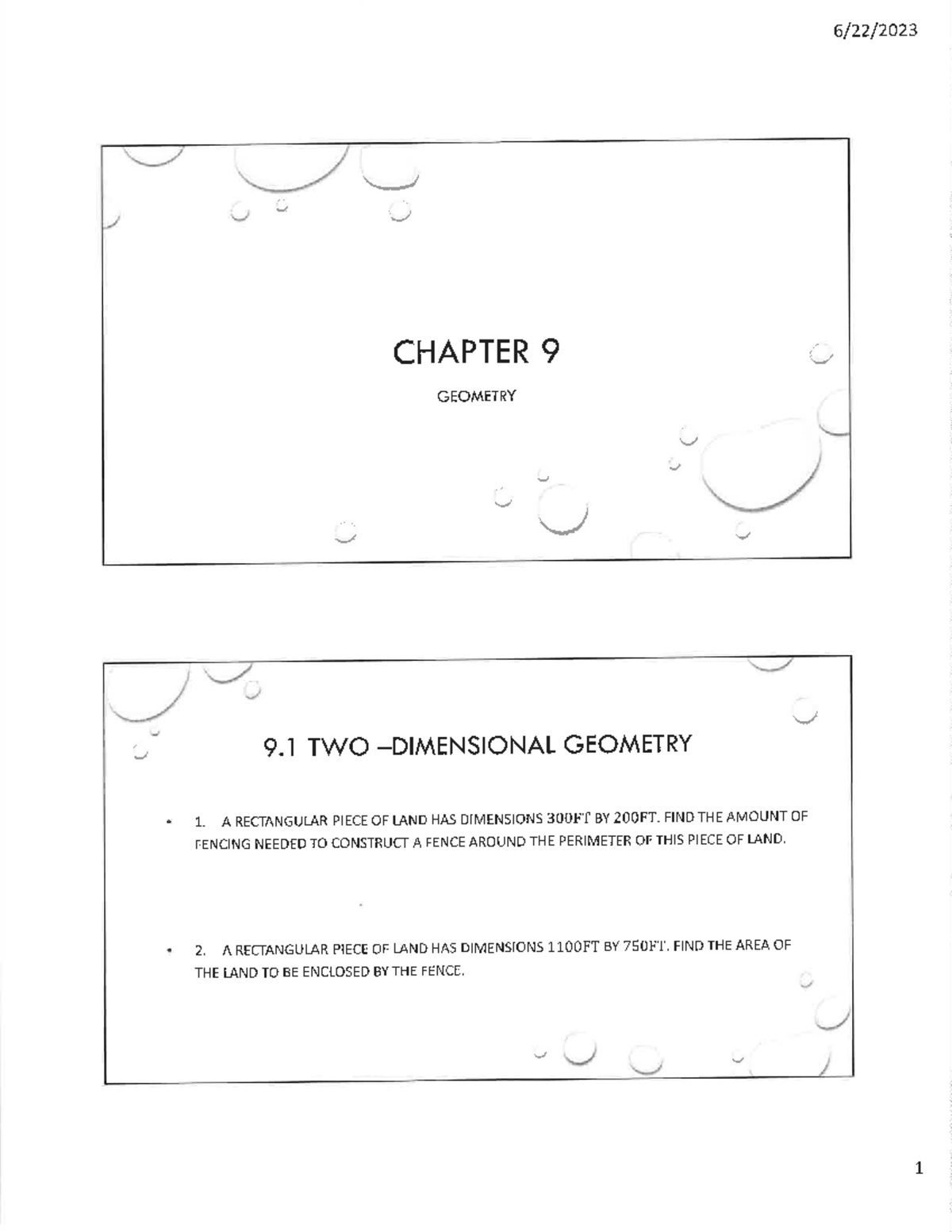 Math 1103 CHAPTER 9: Geometry Concepts and Formulas for Test 4 - Studocu