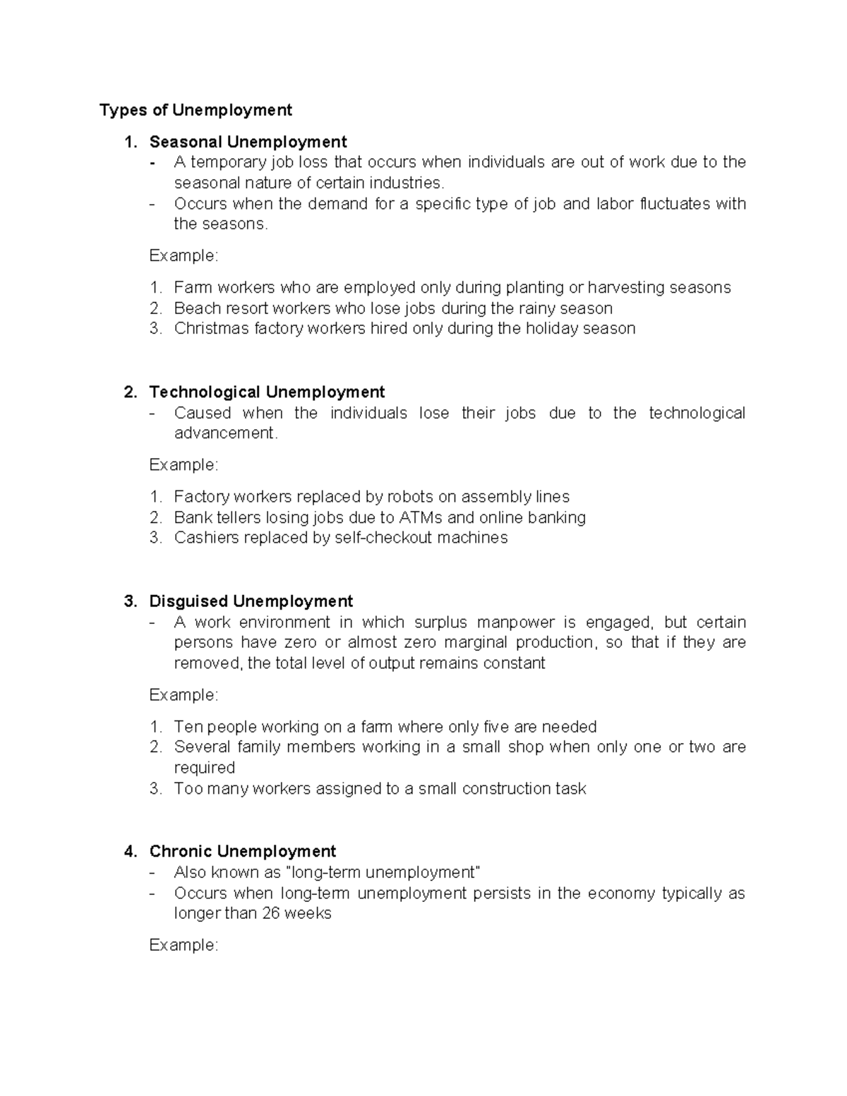 ECON Report: Understanding Types of Unemployment - Studocu