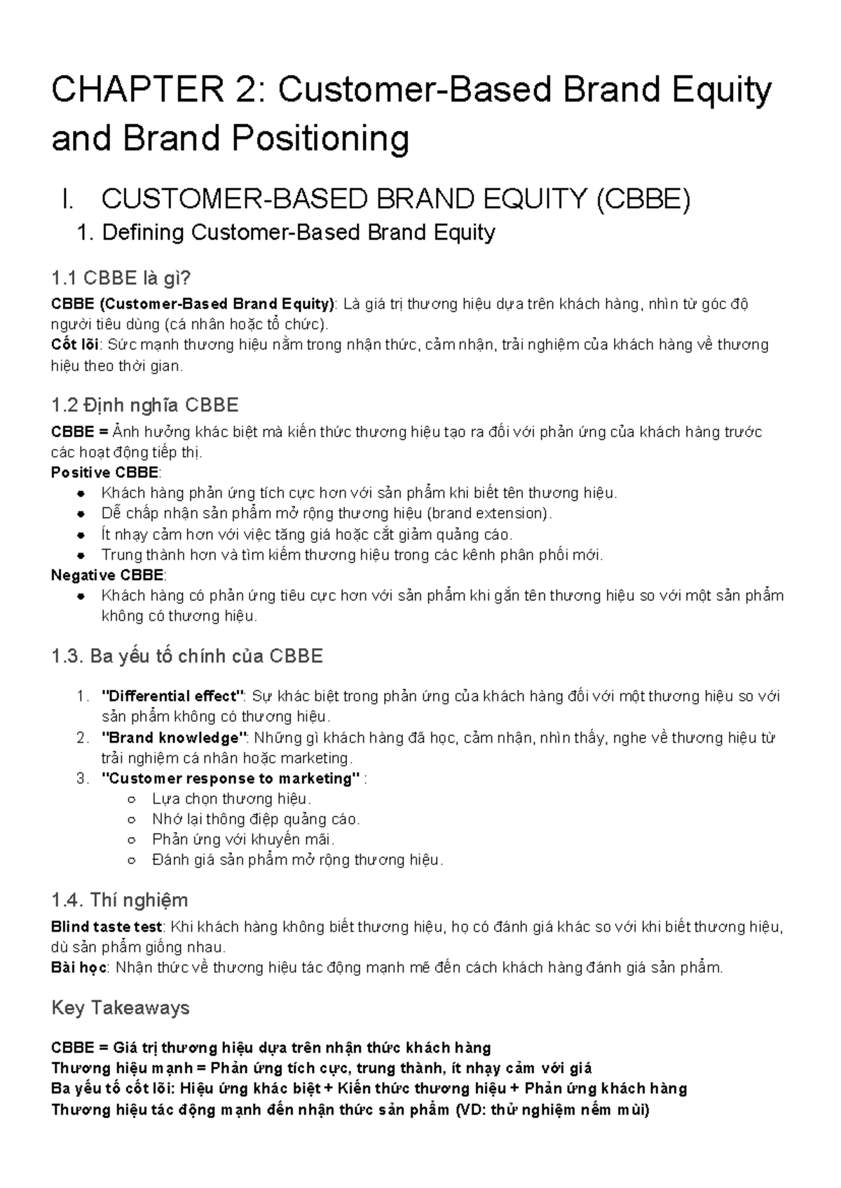 Chapter 2: CBBE & Brand Positioning Strategies in Marketing - Studocu