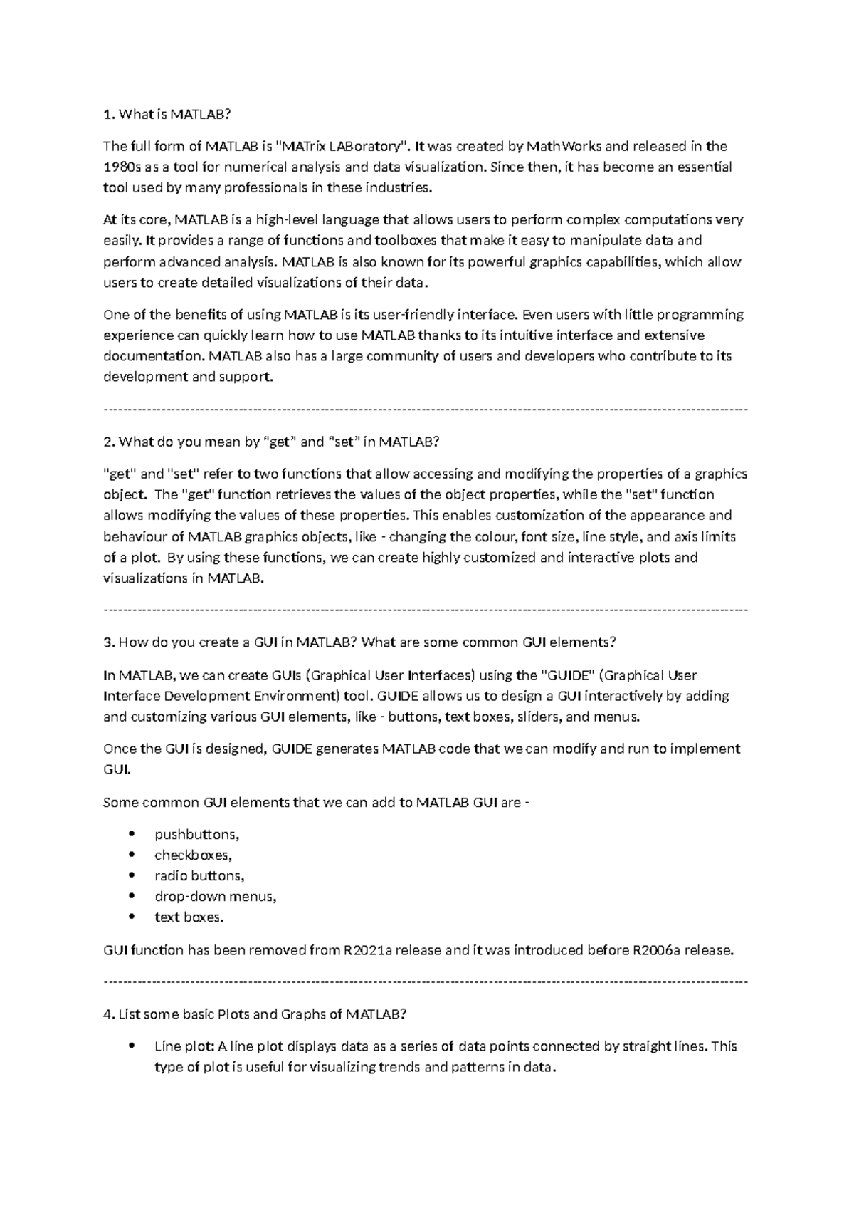 Matlab Interview Questions and Answers - What is MATLAB? The full form ...