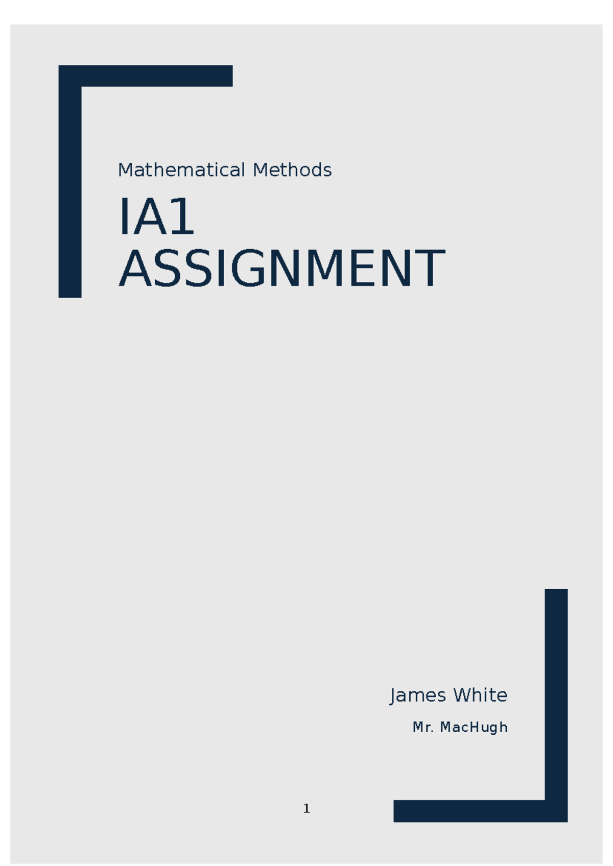 Mathematical Methods IA1 Assignment: GTPAC Roof Design Analysis - Studocu