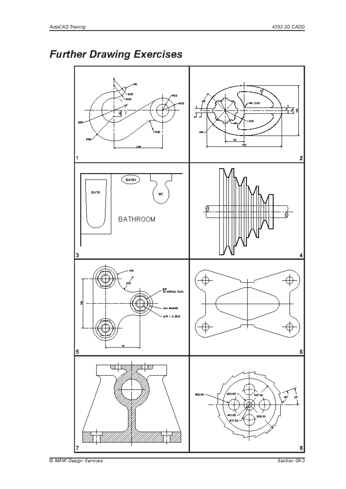 AutoCAD Training 4353: 2D CADD Drawing Exercises Guide - Studocu