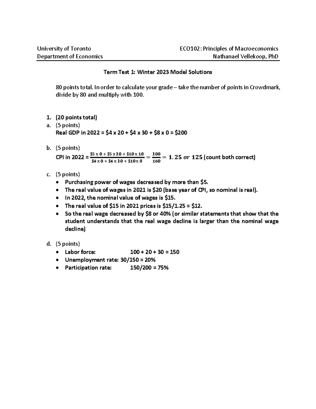 ECO102 Winter 2023 Midterm Exam 1 Model Solutions - Studocu