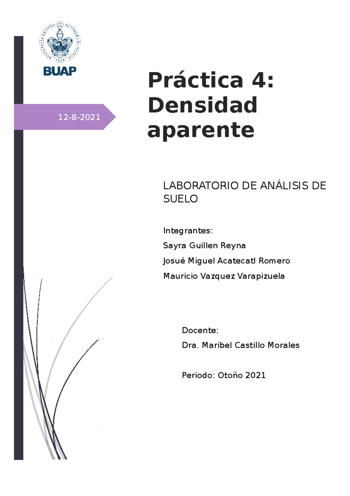 Practica 4. Determinacion de la densidad aparente - 12-8- Práctica 4 ...