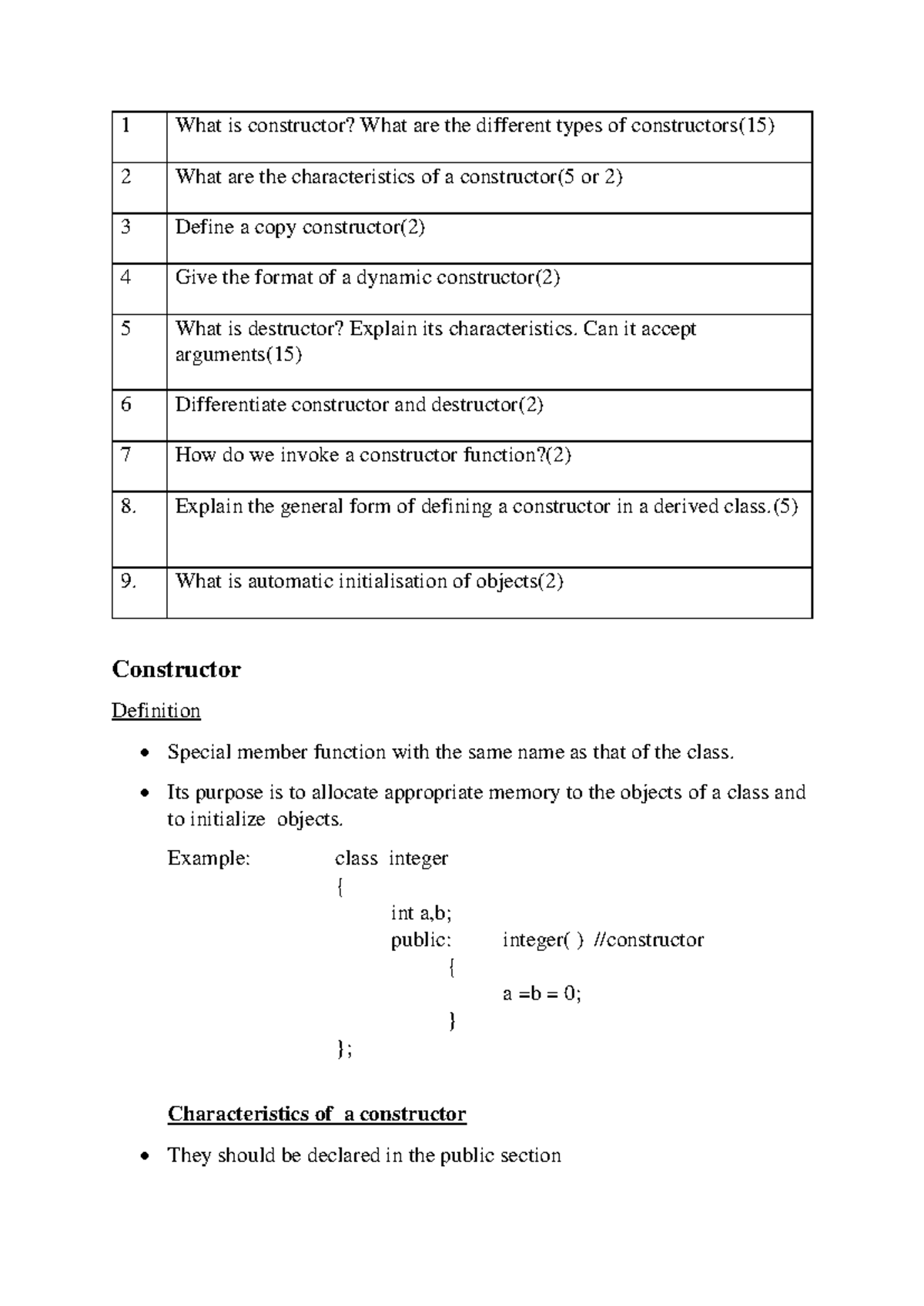 Constructor - 1 What is constructor? What are the different types of ...