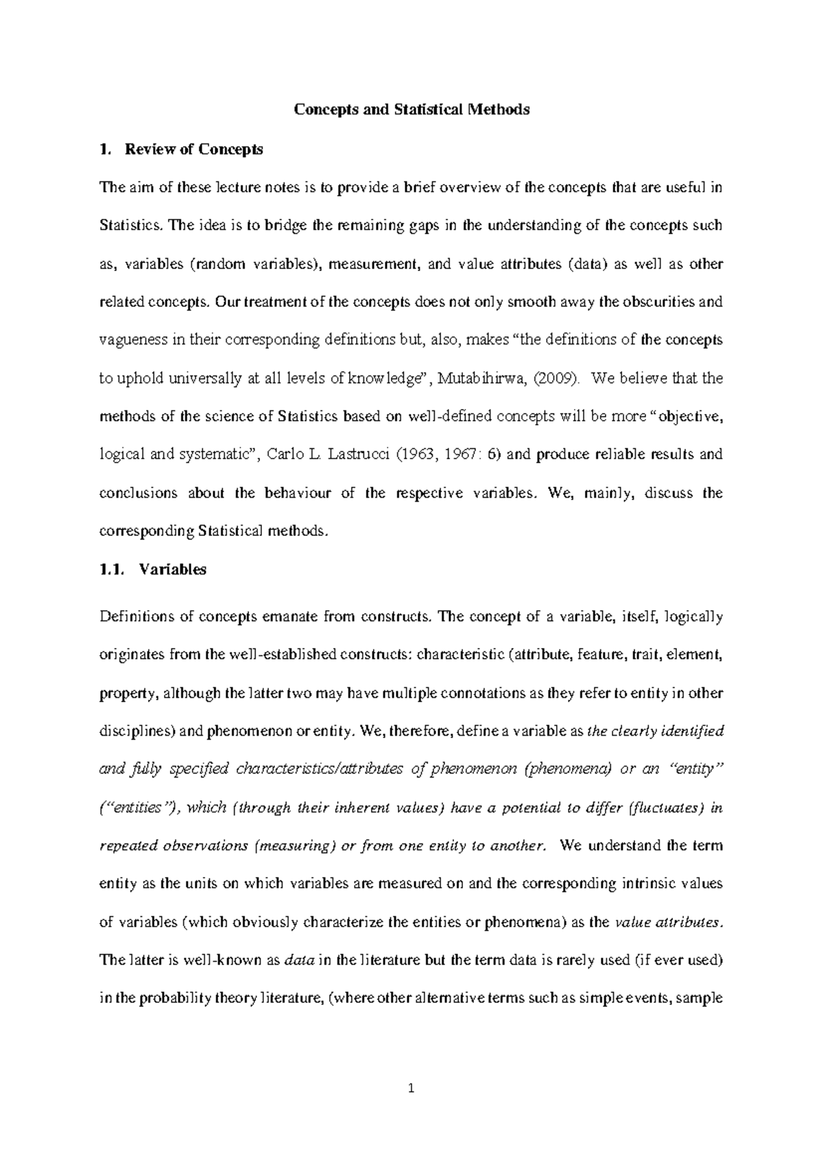 Lecture Notes on Statistical Concepts and Methods - Studocu