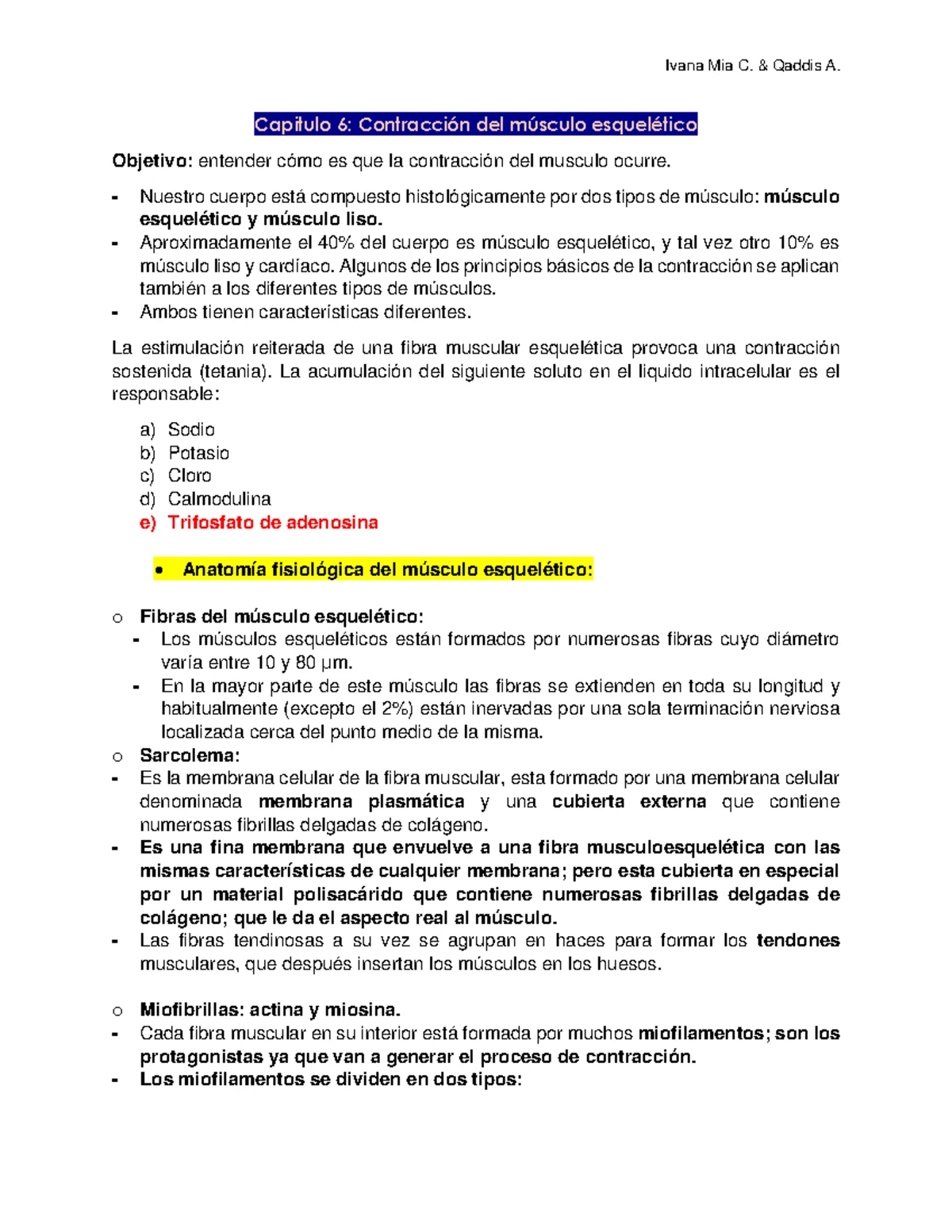 Resumen: Capítulo 6-Contraccion Muscular (Guyton) - Capitulo 6: Contracción del músculo ...