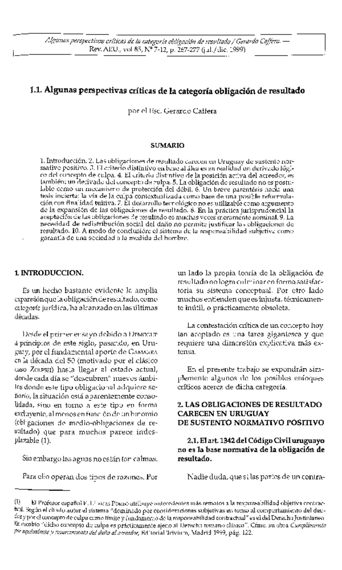 Perspectivas Críticas sobre la Obligación de Resultado en Uruguay - G ...