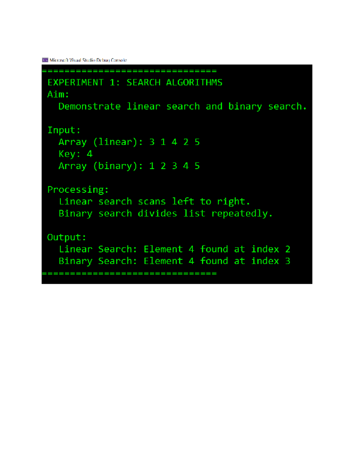 Microsoft Visual Studio Debug Console: Search & Data Structure ...
