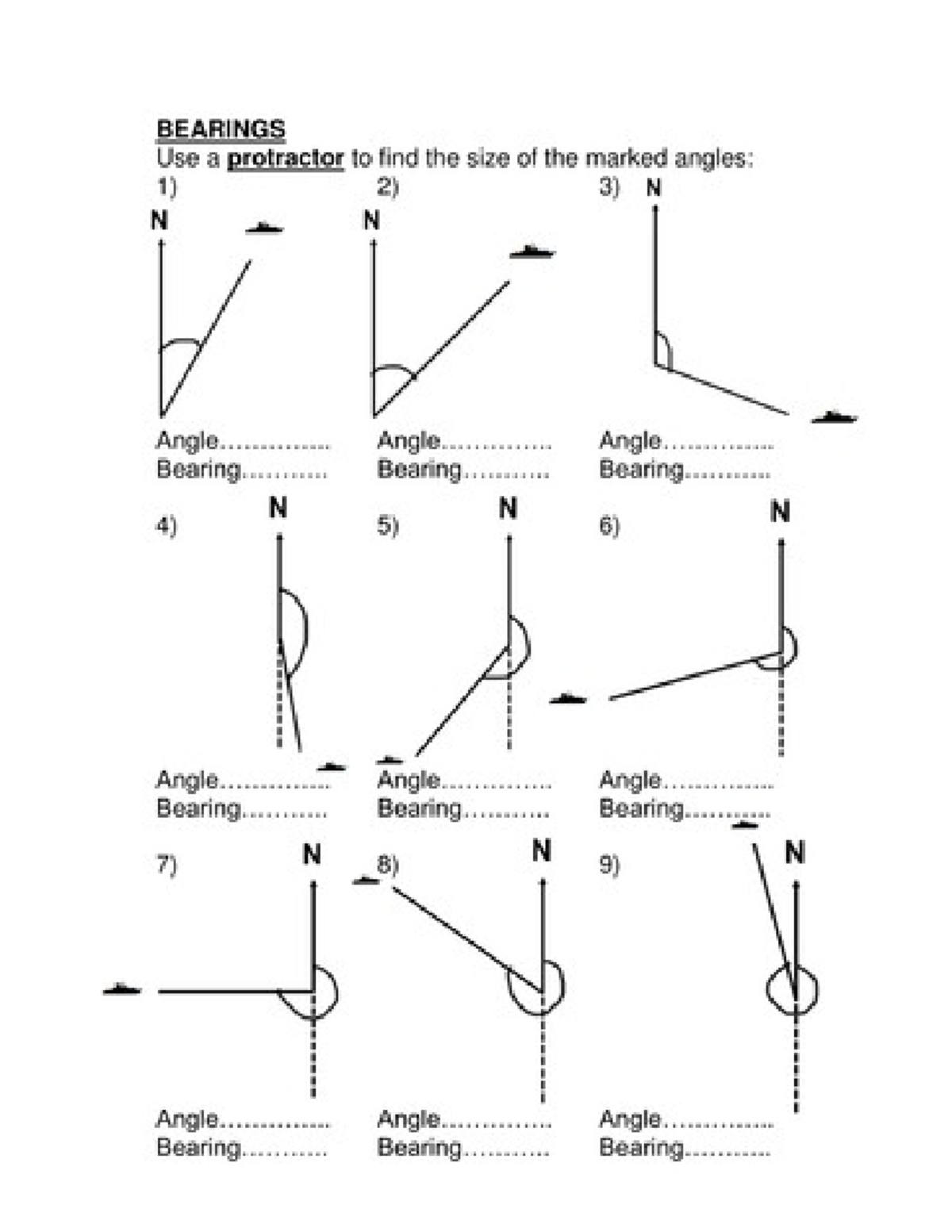 Bearings and Angles: Geo Work Guide for Accurate Measurements - Studocu