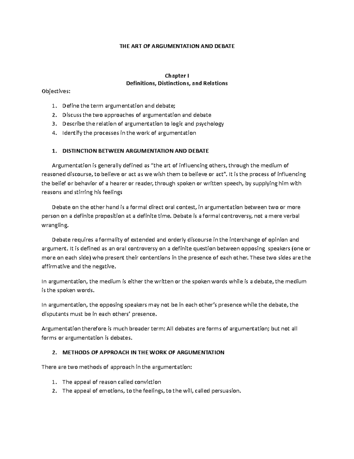 Argumentation and Debate: Lesson 1 Overview and Key Concepts - Studocu