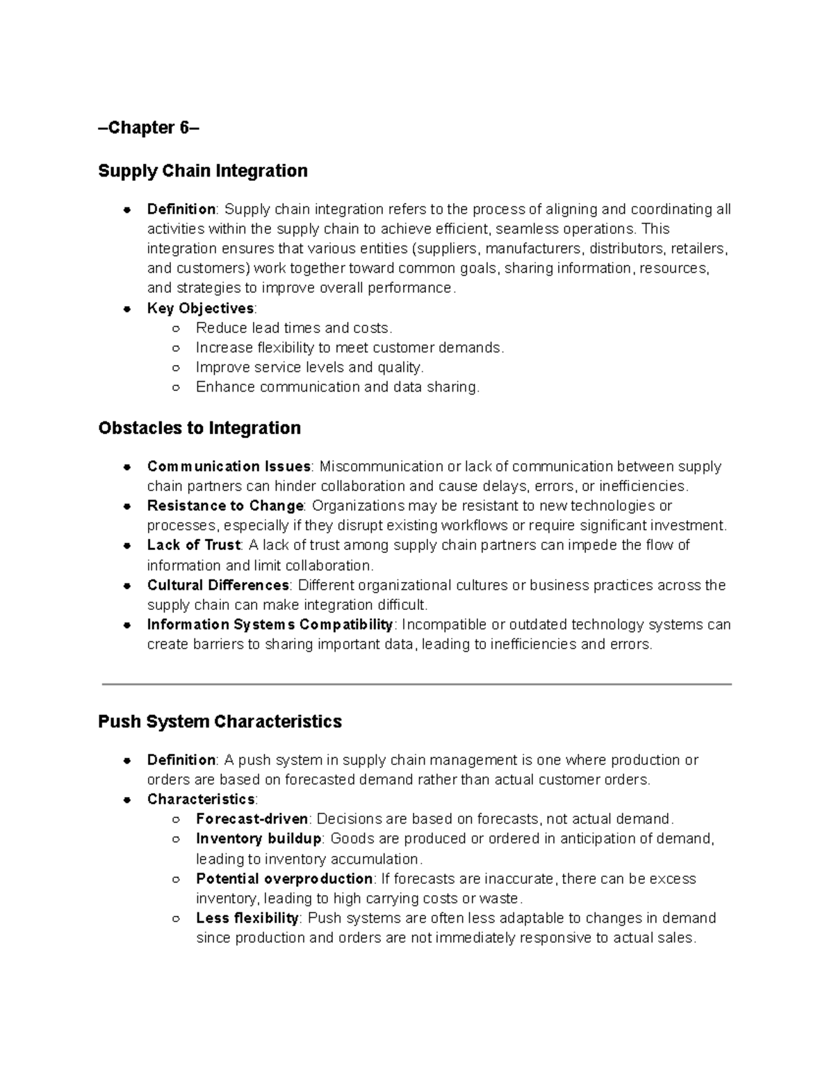SCM 202 Exam 2 Comprehensive Study Guide: Supply Chain Integration ...