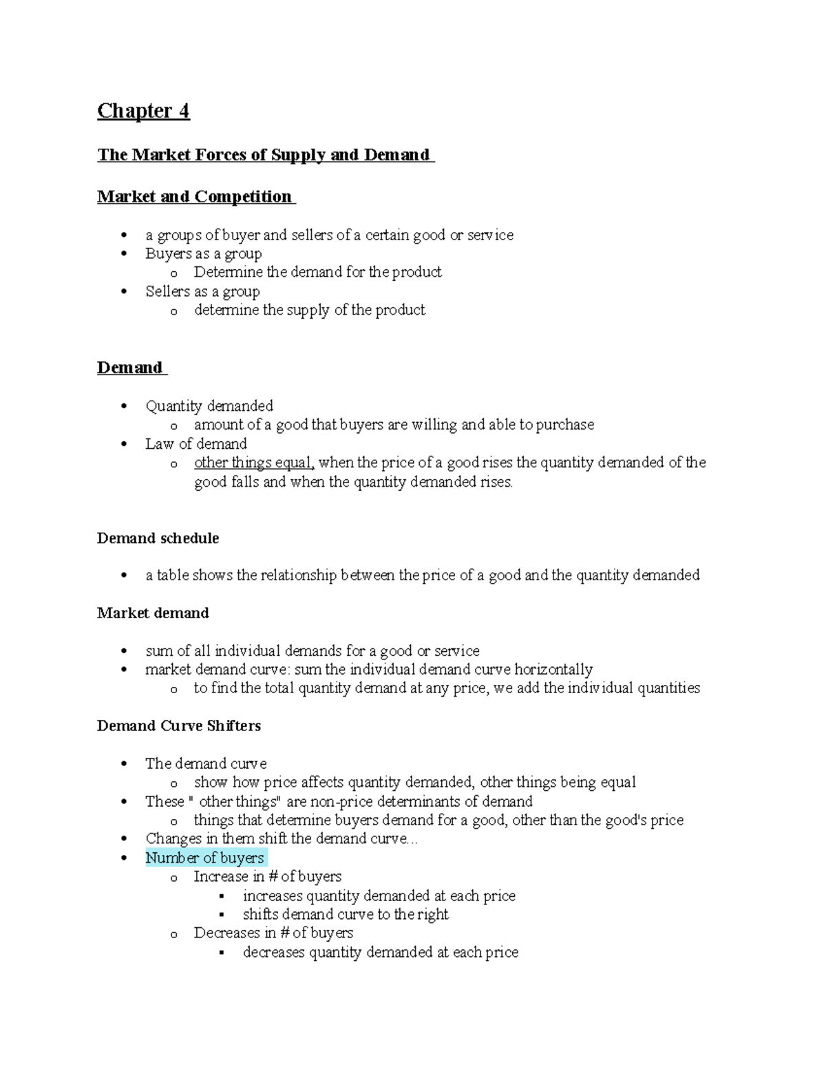Chapter 4 - The market forces of supply and demand - Chapter 4 The ...