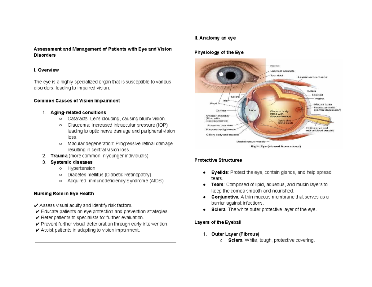 Anatomy and Management of Eye Disorders: Nursing Insights (Course Code ...