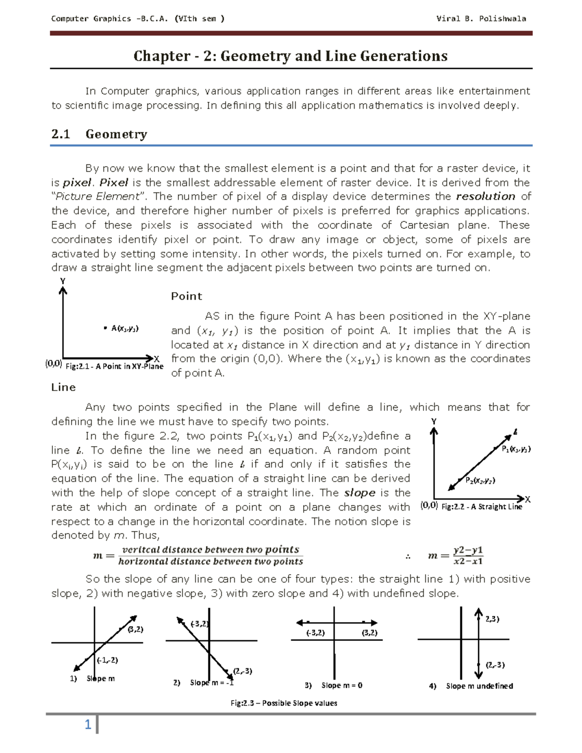 Chapter 2: Geometry and Line Generation Techniques (CS101) - Studocu