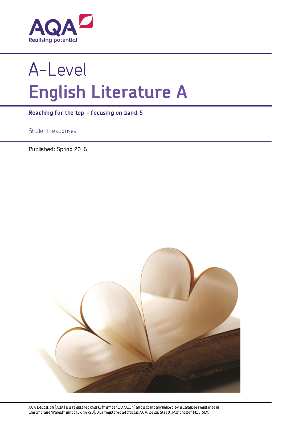 A-level English Literature A: Student Responses Booklet v0.5 Analysis ...