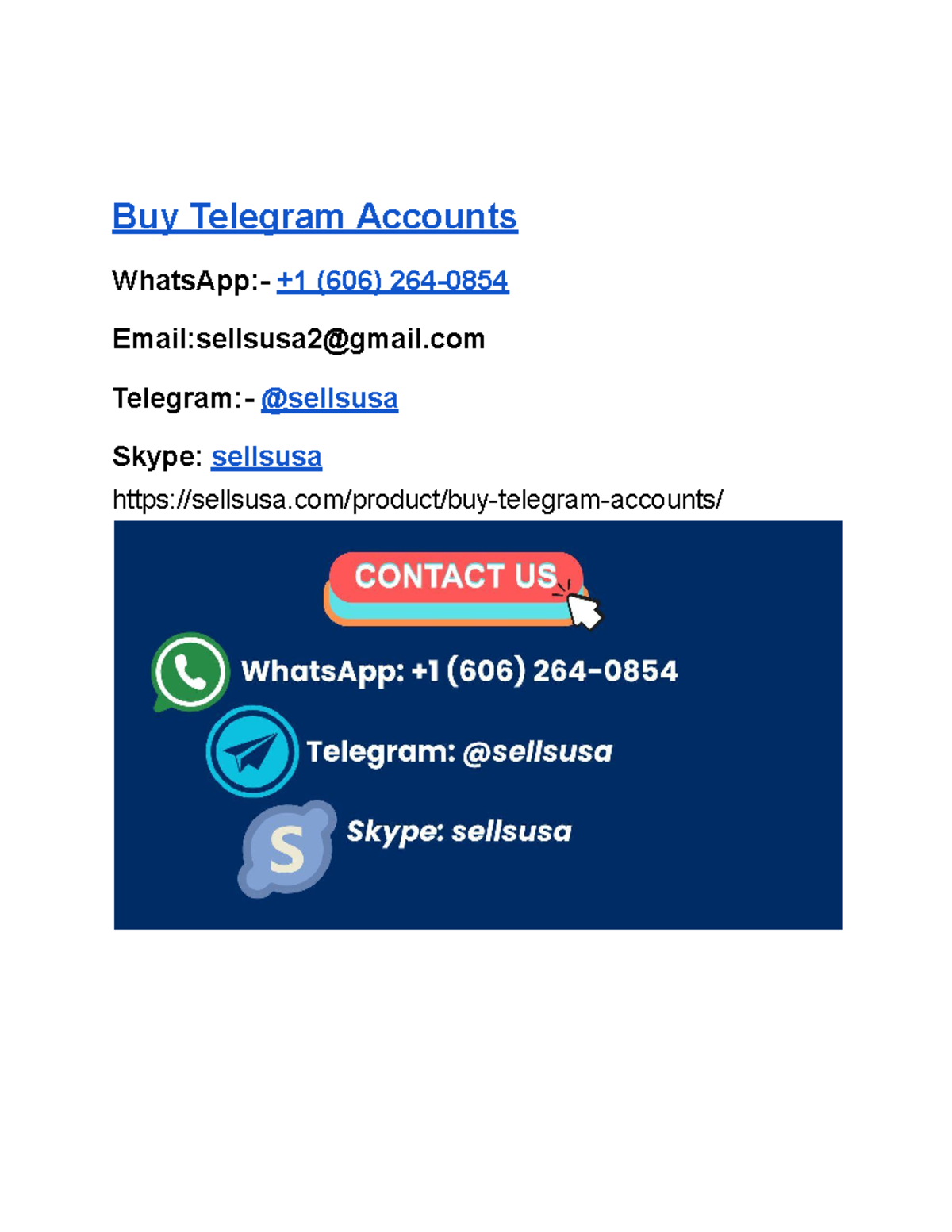 Buy Telegram Accounts-1 - Buy Telegram Accounts WhatsApp:- +1 (606) 264 ...