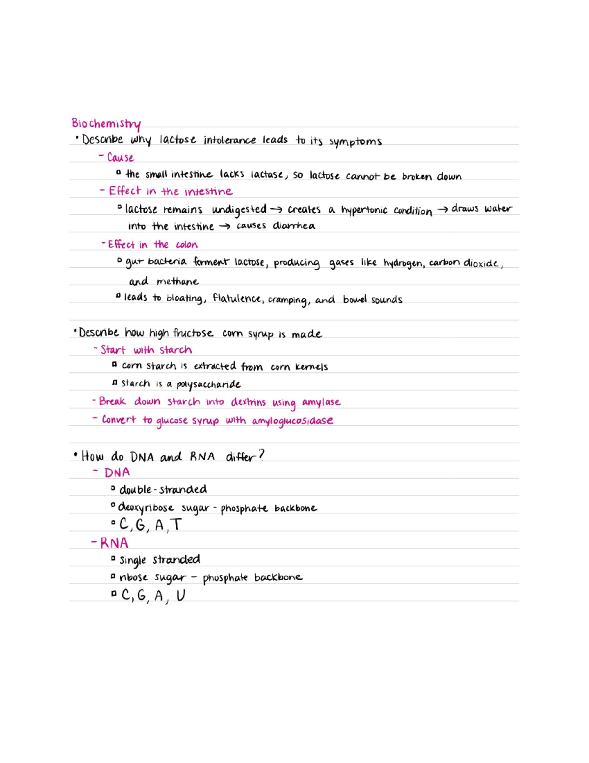 ENG101 - Biochemistry: Lactose Intolerance, Enzyme Function, and Cell ...