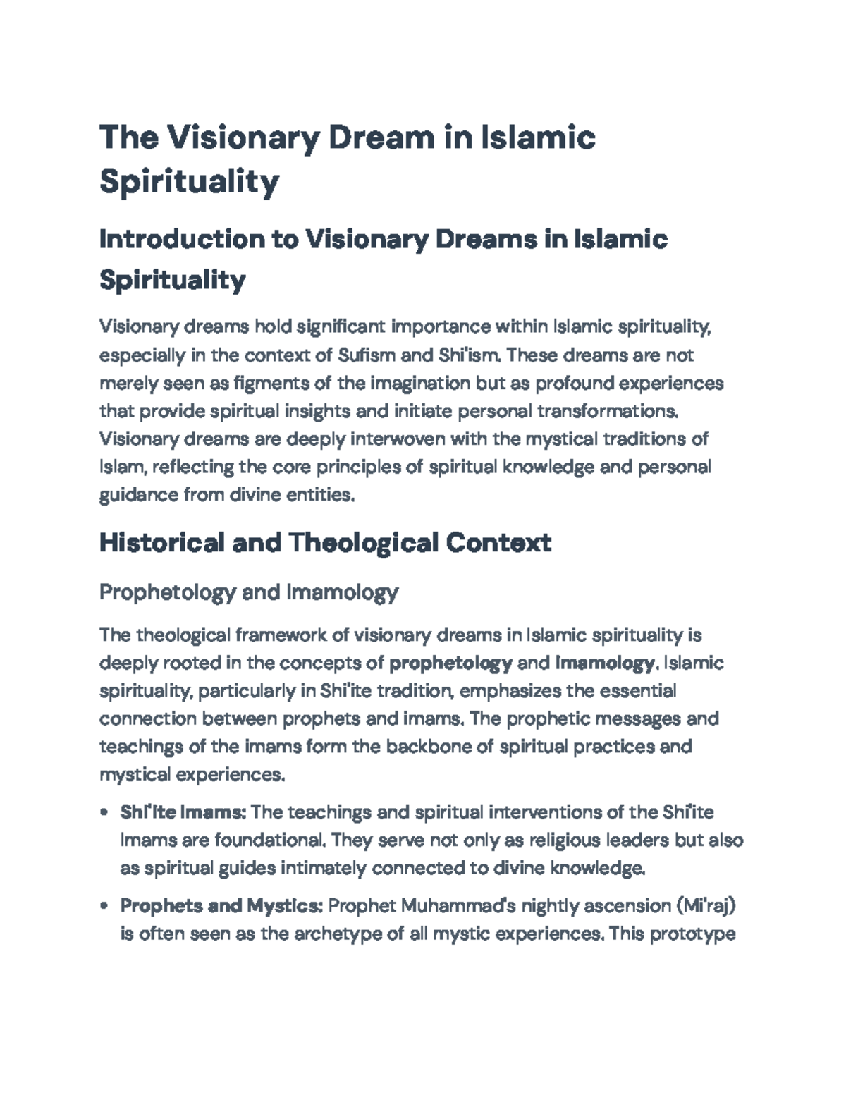 Visionary Dreams in Islamic Spirituality: Insights and Transformations ...