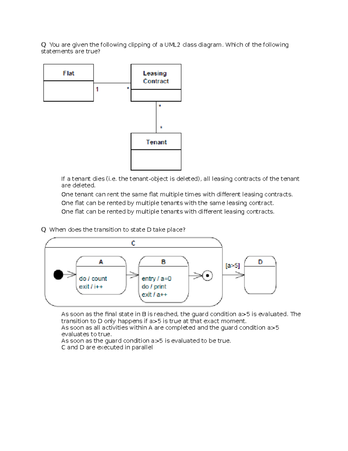 UML2 Class Diagrams Quiz - Questions and Answers - Studocu