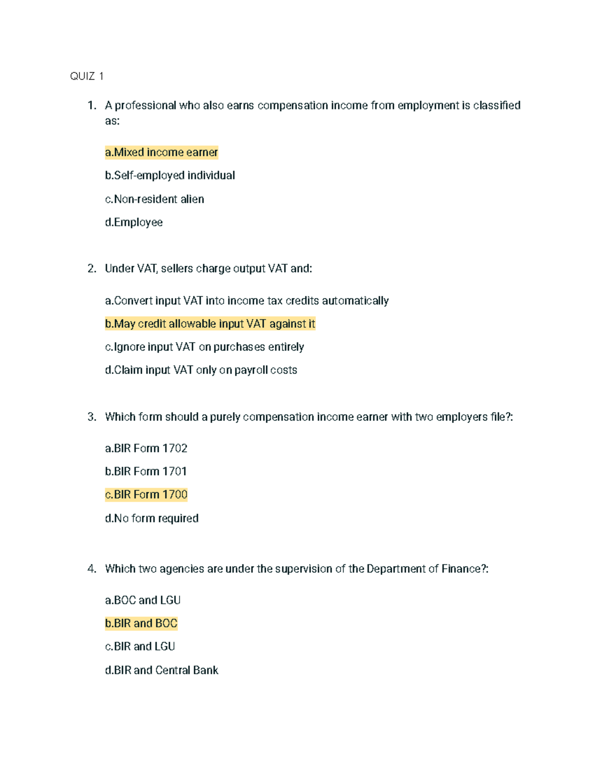 CTA Quizzes: Comprehensive Review for Taxation Concepts and Regulations ...