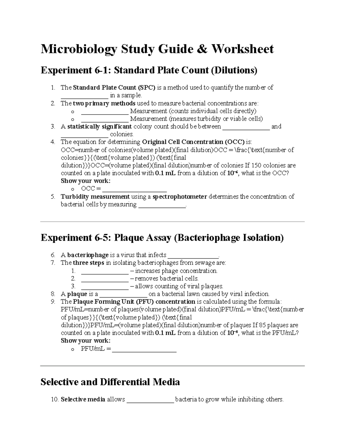 Mcrobiochap 4 - wkjhwfrkwhe - Microbiology Study Guide & Worksheet ...