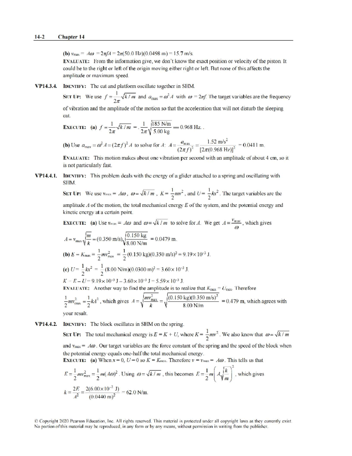 University Physics (PHYS 101) Chapter 14: SHM and Energy Analysis - Studocu