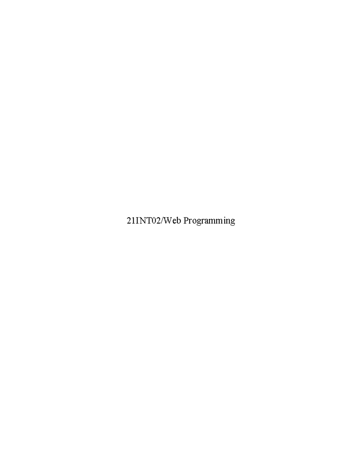 Web Programming question bank - 21INT02/Web Programming INTERNET ...