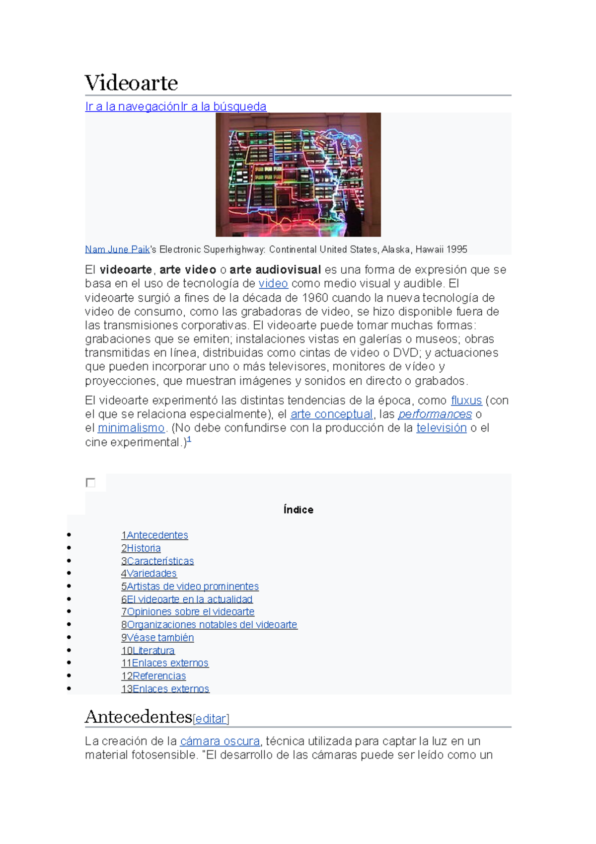 Historia y Evolución del Videoarte en el Arte Contemporáneo - Studocu