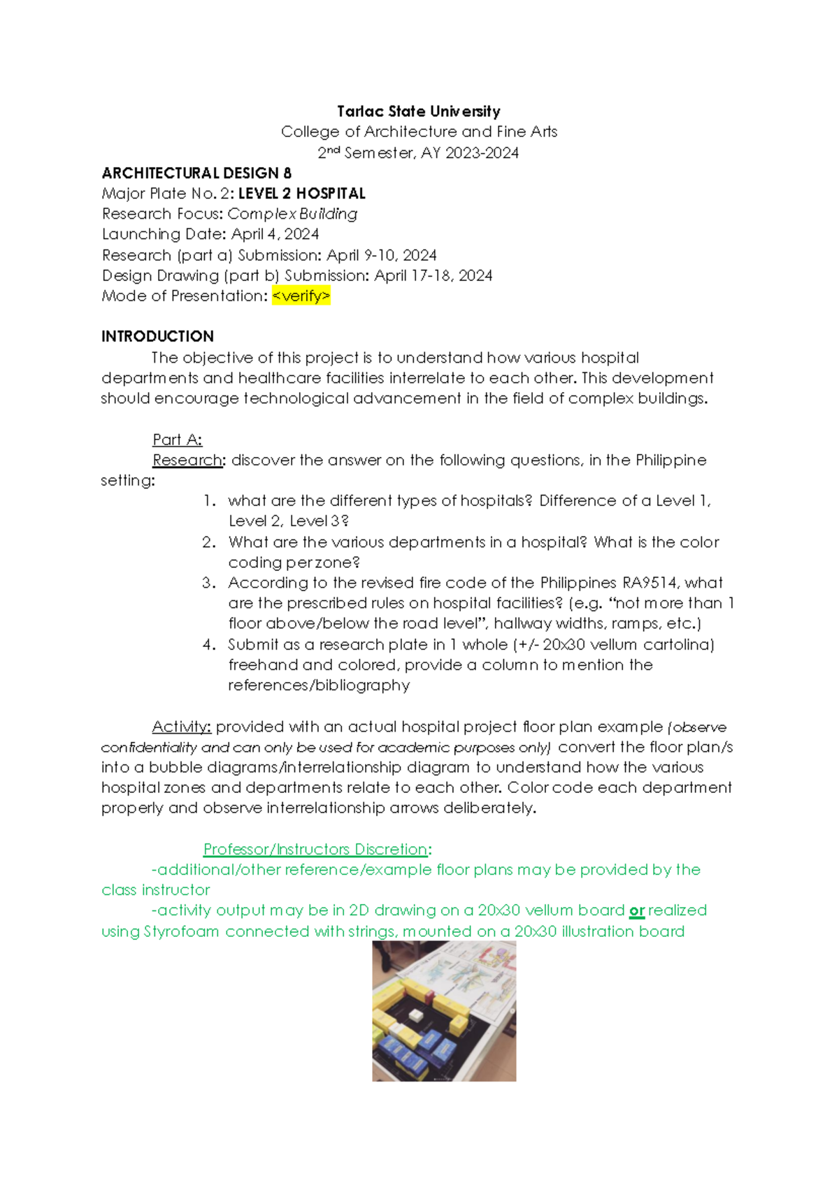 ARCH D 8 Major Plate 2: Level 2 Hospital Design & Research - Studocu