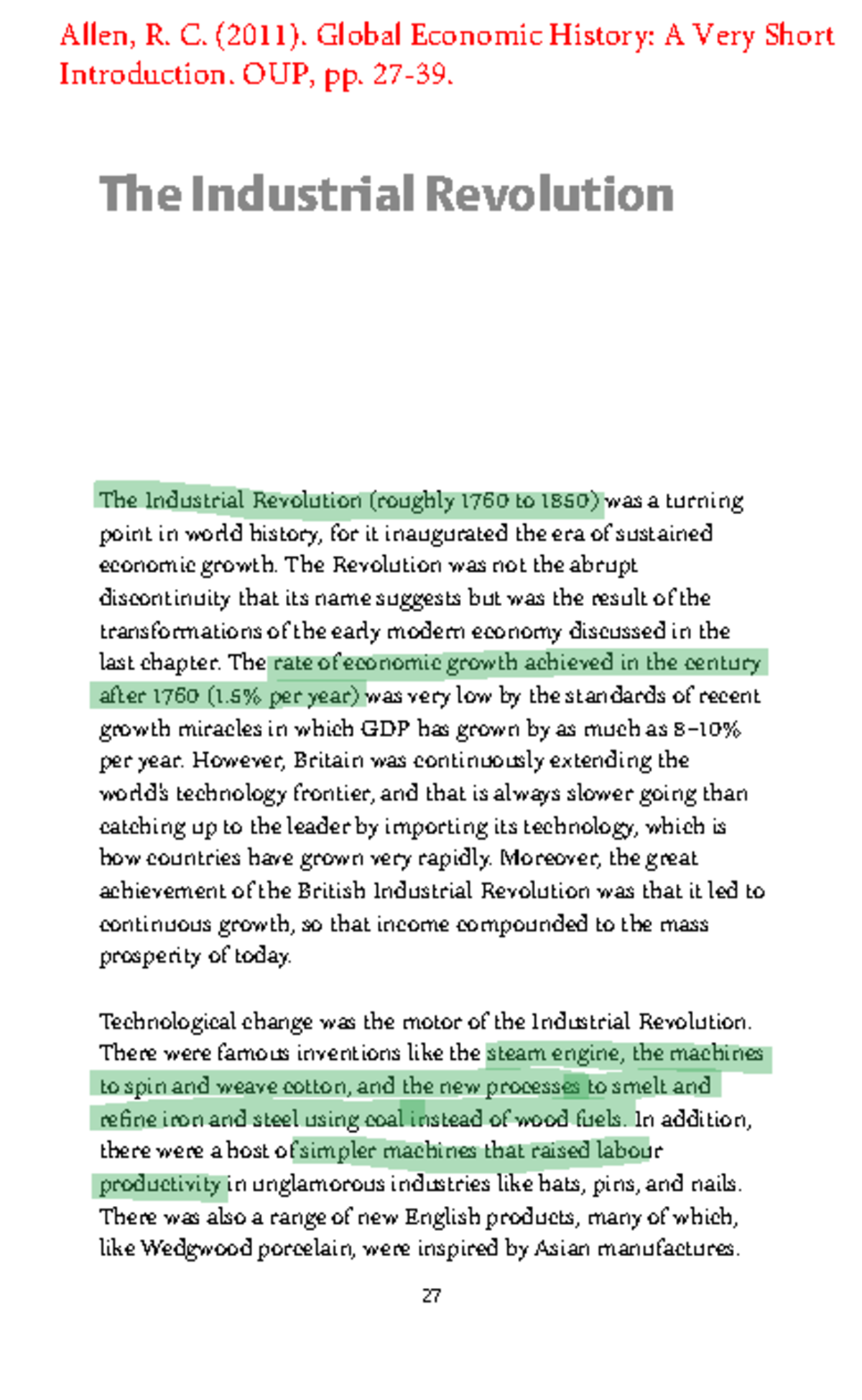 Global Economic History (ECON 101): Chapter 3 - The Industrial ...