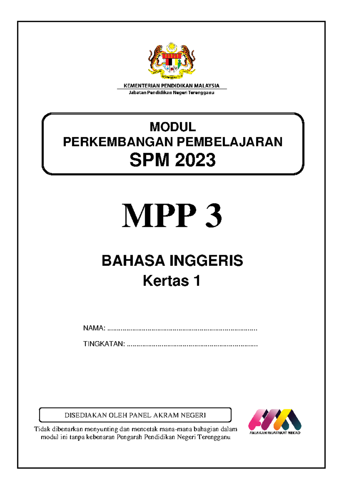 SPM 1119/1 English Trial Exam Paper 2023: Reading & Use of English ...