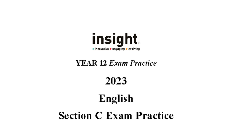 Year 12 English Section C Exam Practice: Argument & Persuasive Language ...