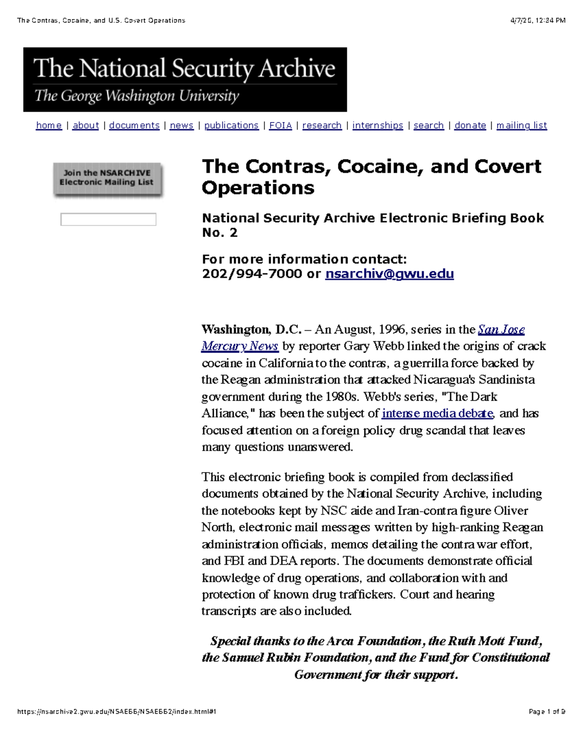 The Contras, Cocaine, and Covert Operations: A Critical Analysis - Studocu