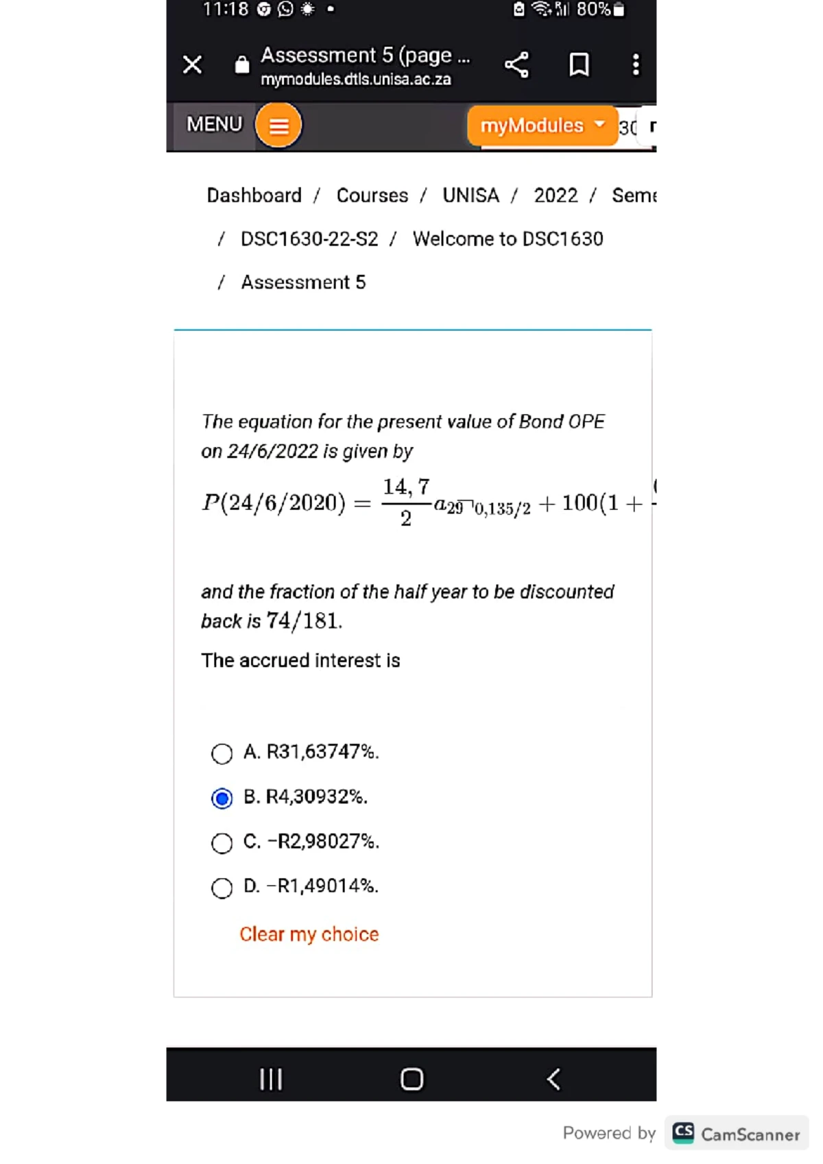 Assessment-2 -Attempt-review - UNISA 2023 DSC1630-23-S Welcome Message Assessment 2 Started ...