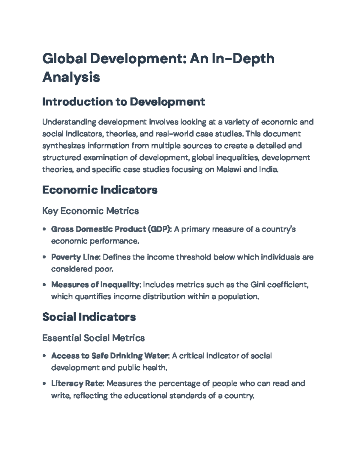 Global Development: Analysis of Economic, Social Indicators & Case Studies - Global Development ...