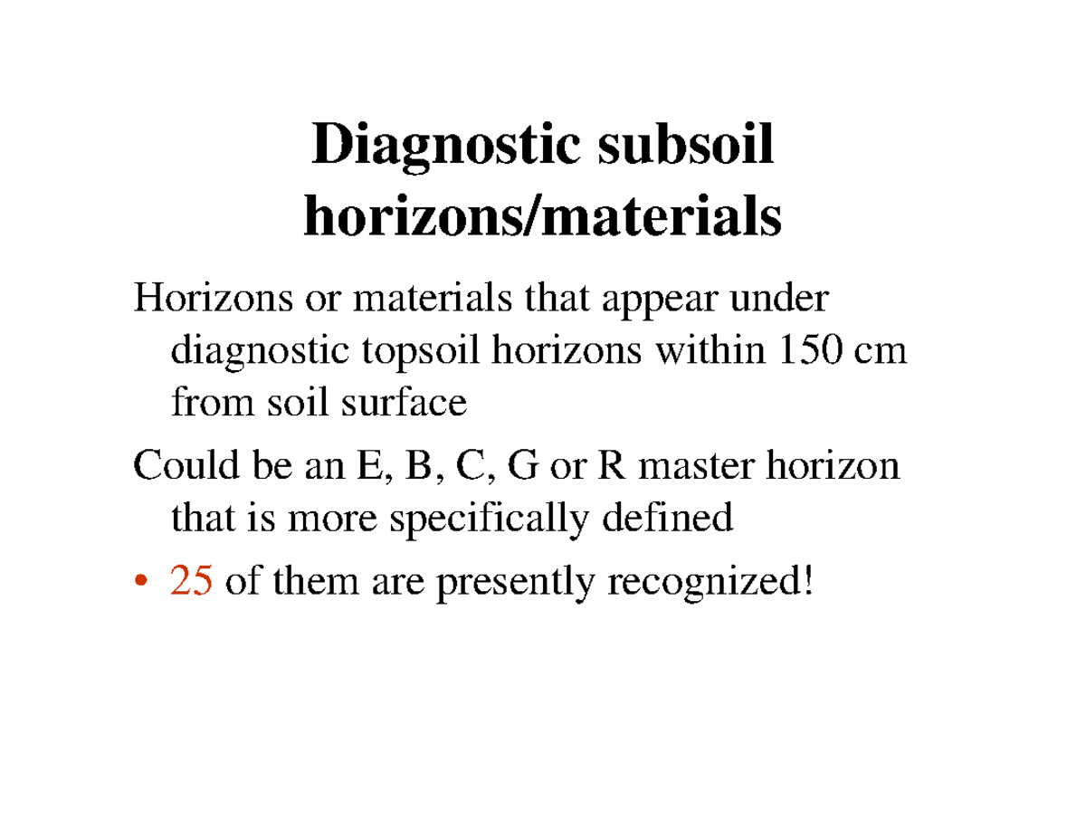 Subsoil Diagnostic Horizons: Principles & Characteristics Analysis ...
