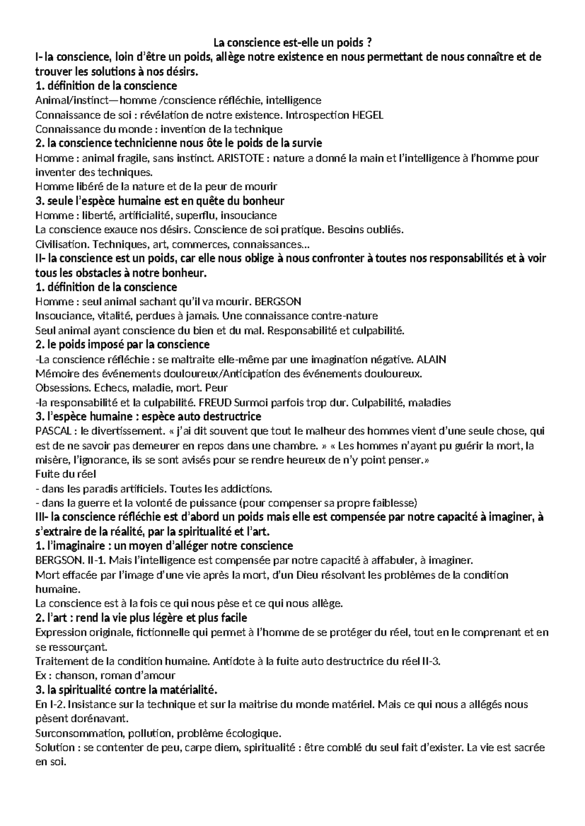 La conscience est-elle un poids - définition de la conscience Animal ...