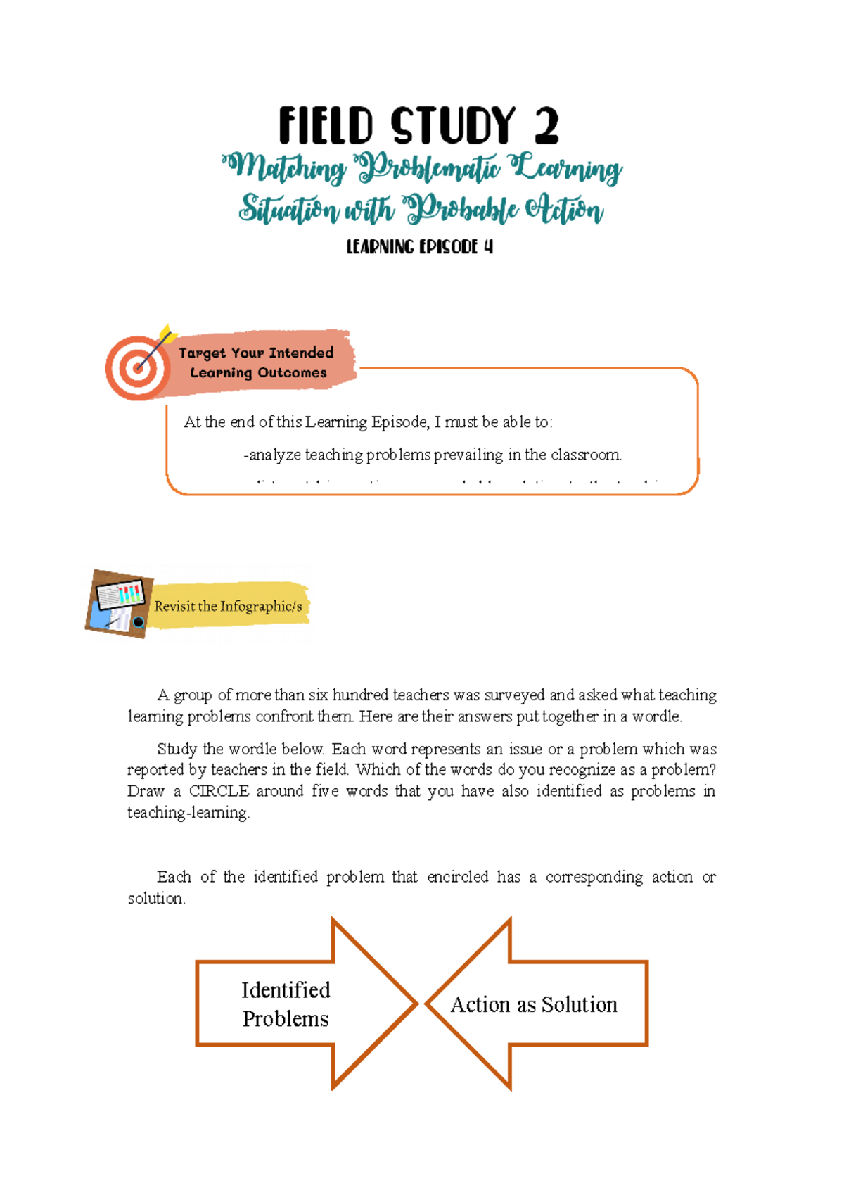 Field Study 2 Episode 4: Analyzing Teaching-Learning Issues & Solutions ...