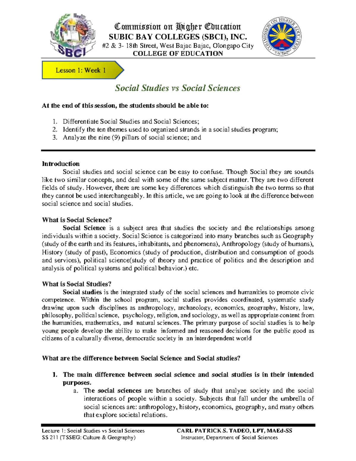 1 Professional Education Prototype Syllabi Compendium - Table of ...