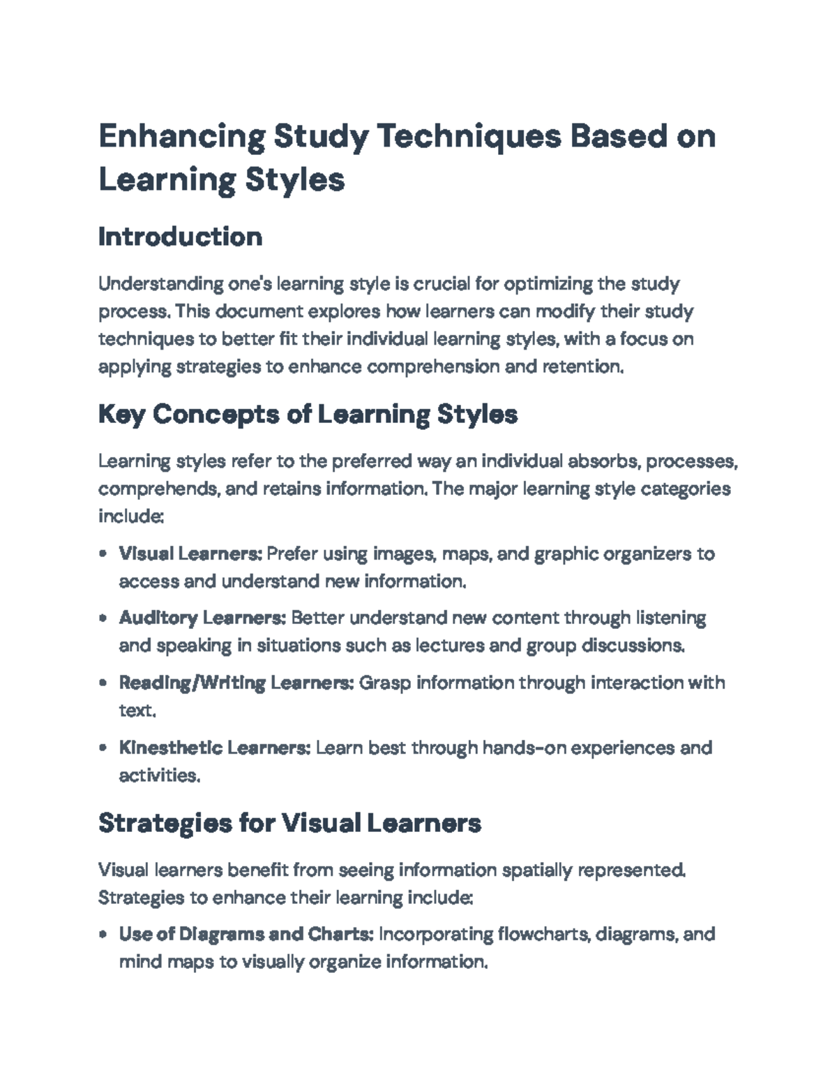 Enhancing Study Techniques Based on Learning Styles: A Guide ...