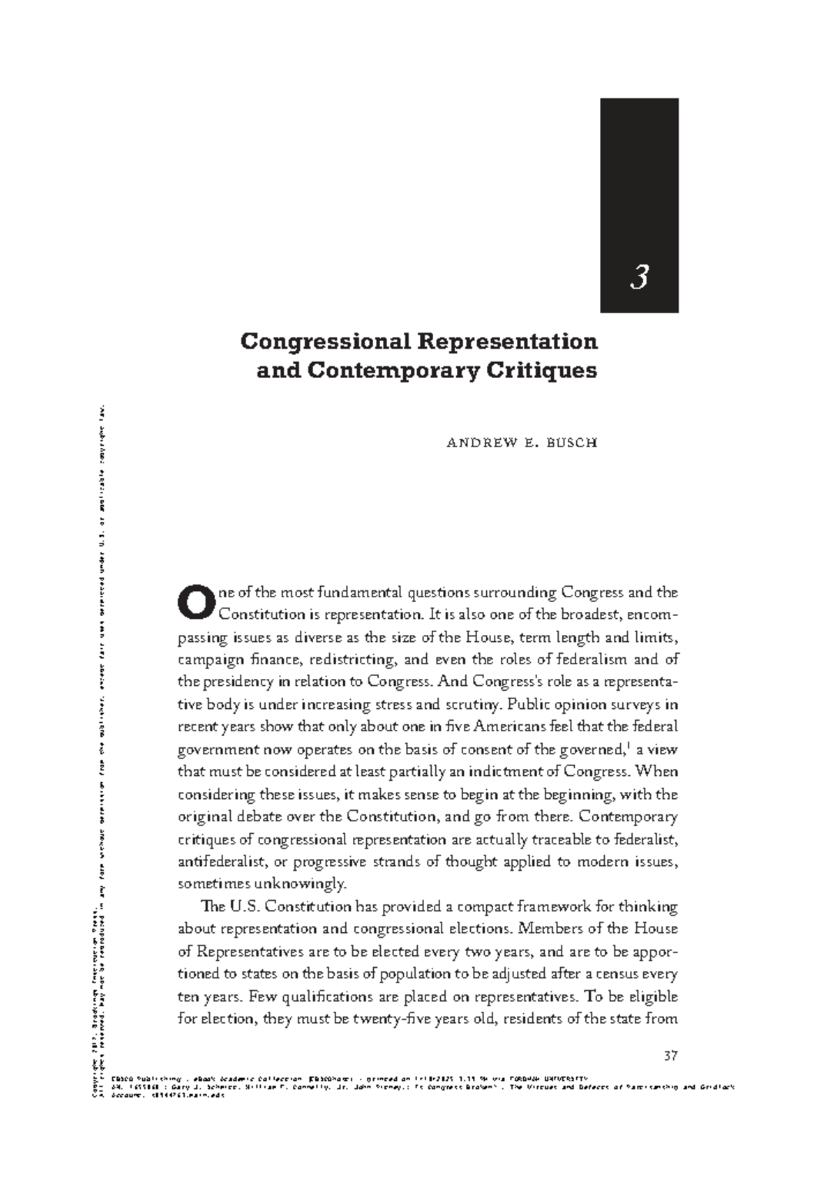 Congressional Representation and Critiques: A Historical Overview - Studocu