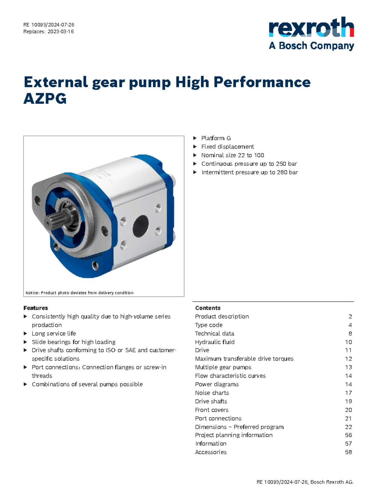RE 10093: High Performance AZPG External Gear Pump Overview and ...
