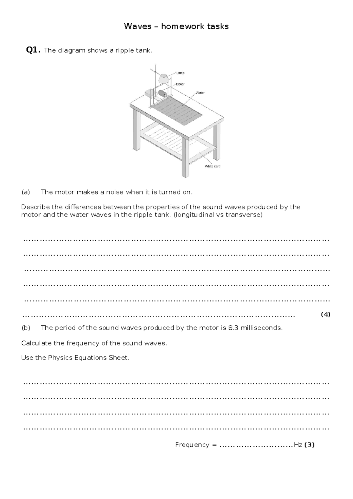 Homework 5: Waves and Electromagnetic Spectrum Tasks - HW Foundations - Studocu