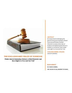 CASE Study Guide - FULL Version - EVIDENCE LAW AND PRACTICE 1. TYPES OF ...