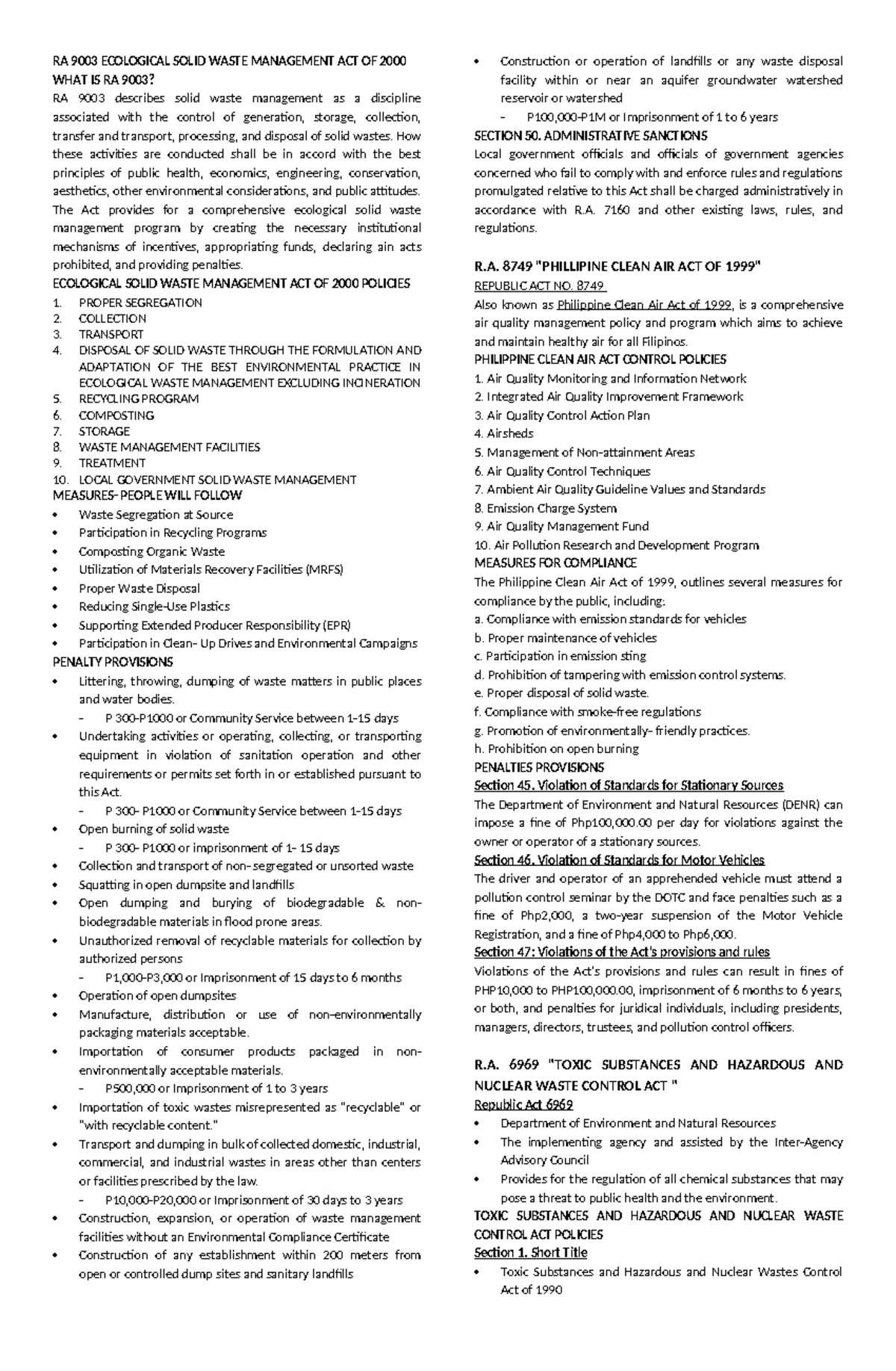 RA 9003: Comprehensive Overview of Ecological Solid Waste Management ...